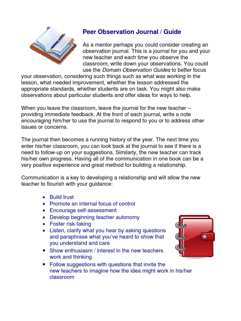 Observation Journal Guide | PDF | Lesson Plan | Learning
