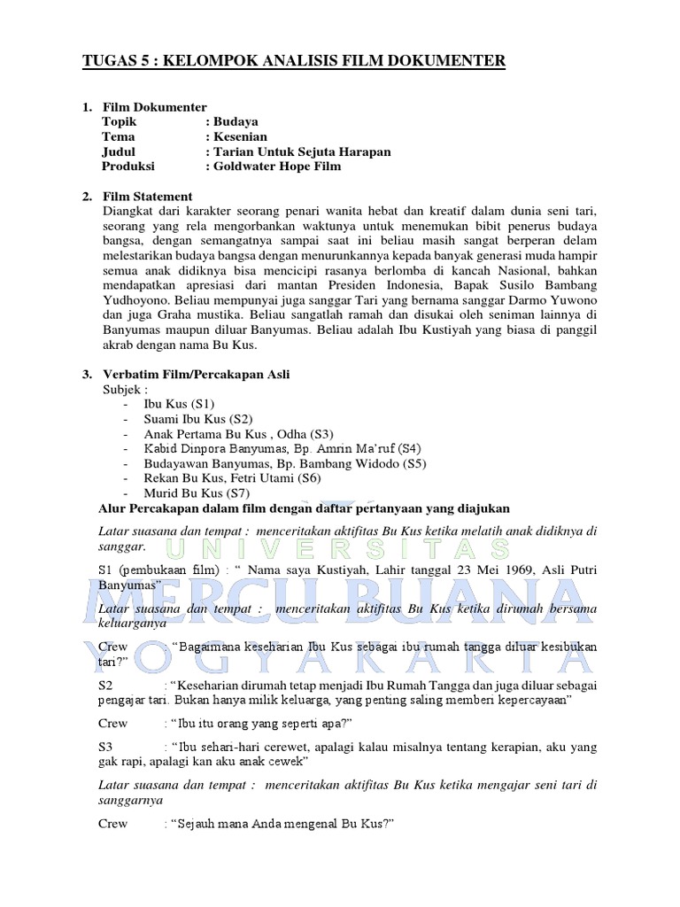 Analisis Film Dokumenter | PDF