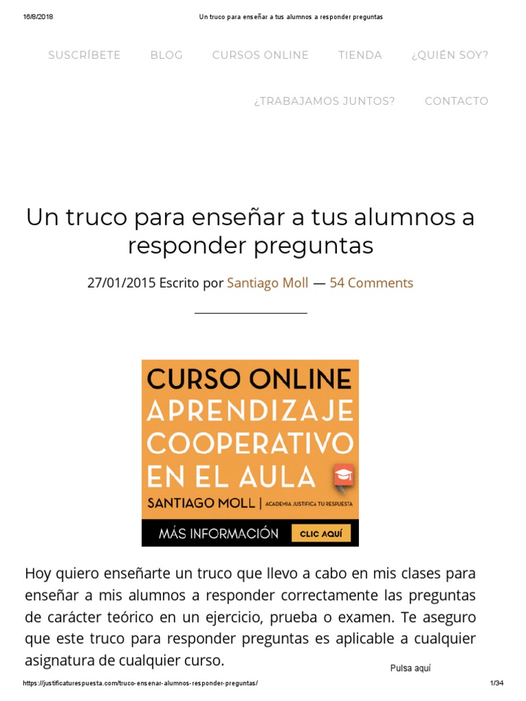 Truco para Responder Preguntas en Clase | PDF | Ozono | Prueba (evaluación)