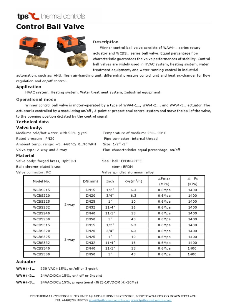 Industrial Control Ball Valves | PDF | Valve | Hvac
