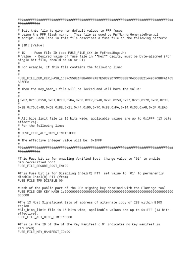 FPF Configuration File | PDF