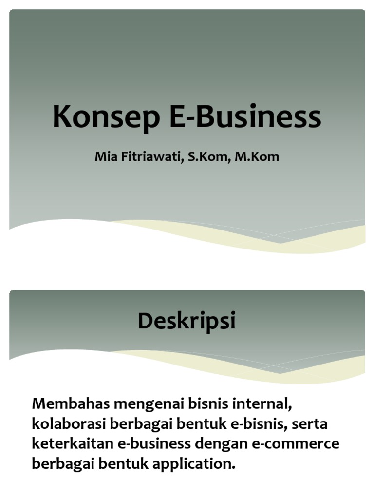 Konsep E-Business Part1 | PDF