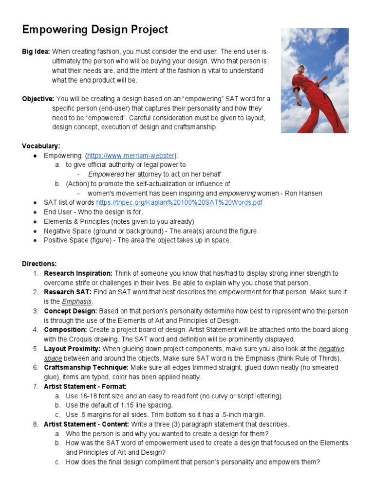 Empowering Fashion Design Project Guide | PDF | Composition (Visual ...