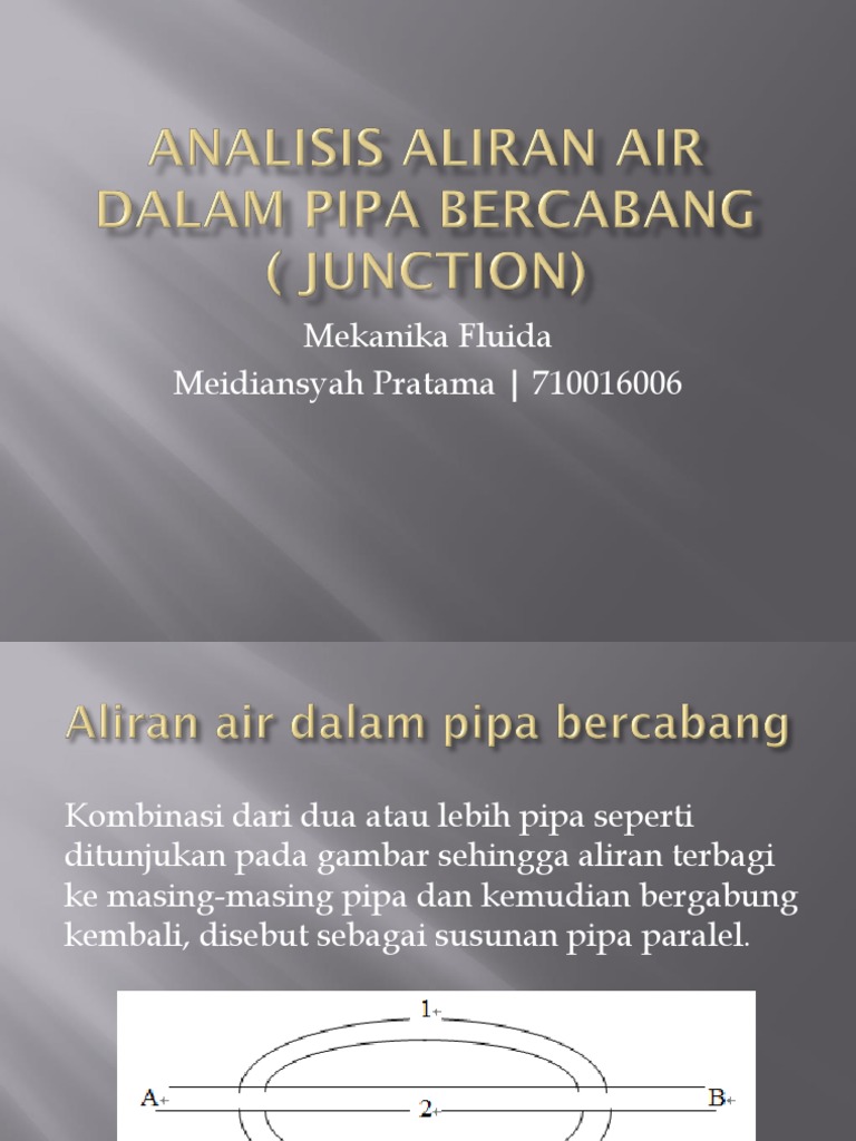 Analisis Aliran Air Dalam Pipa Bercabang (Junction | PDF