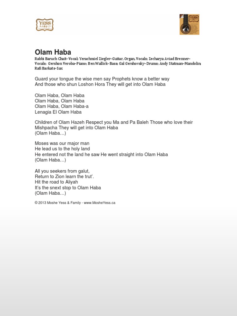 Olam Haba: A Musical Exploration of the Concept of the World to Come in ...