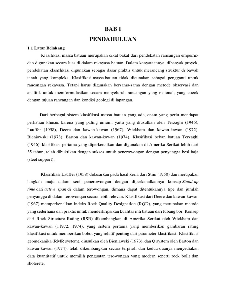 Klasifikasi Massa Batuan: RMR dan RQD | PDF