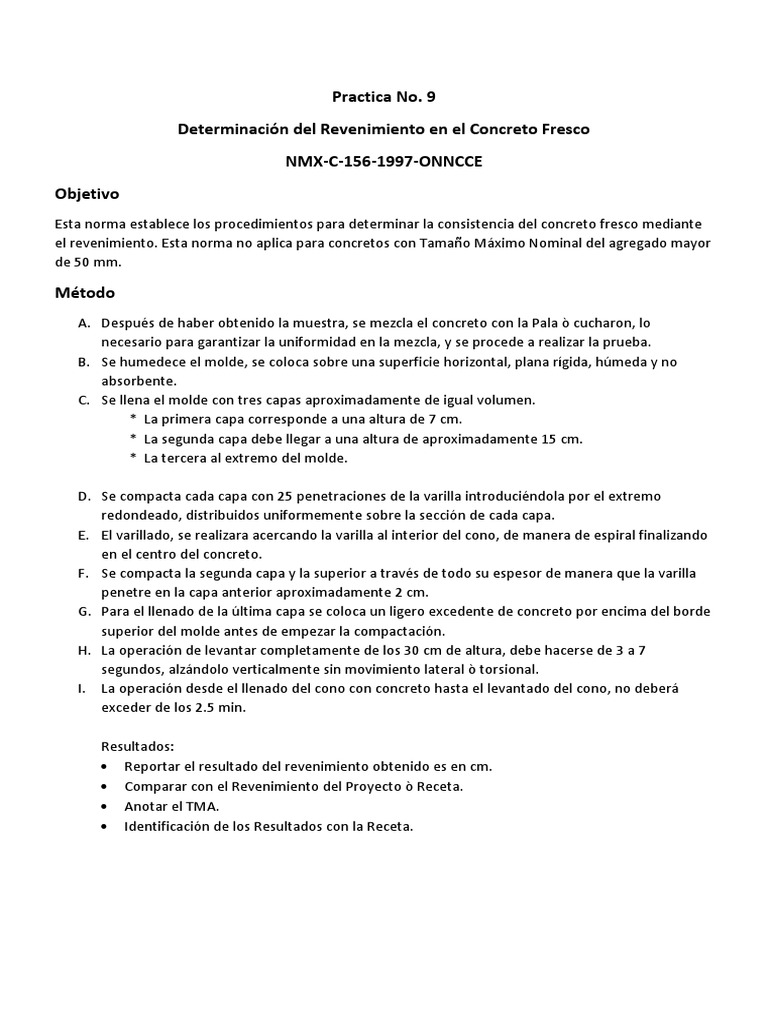 Practica No. 9 Revenimiento | PDF