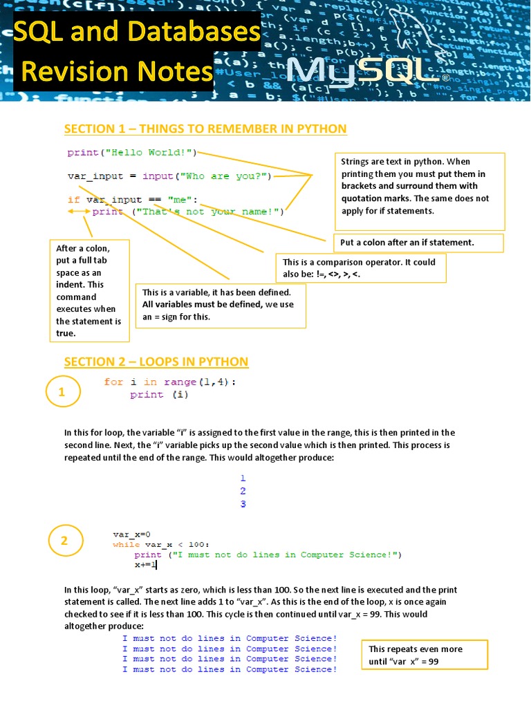 GCSE Computer Science SQL and Databases Revision Notes | PDF | Control ... GCSE Computer Science SQL and Databases Revision Notes | PDF | Control ...