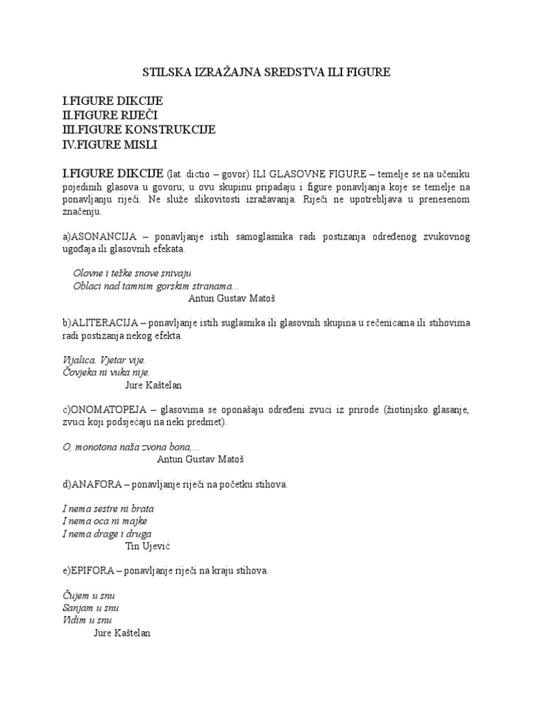 Stilska Izražajna Sredstva Ili Figure | PDF