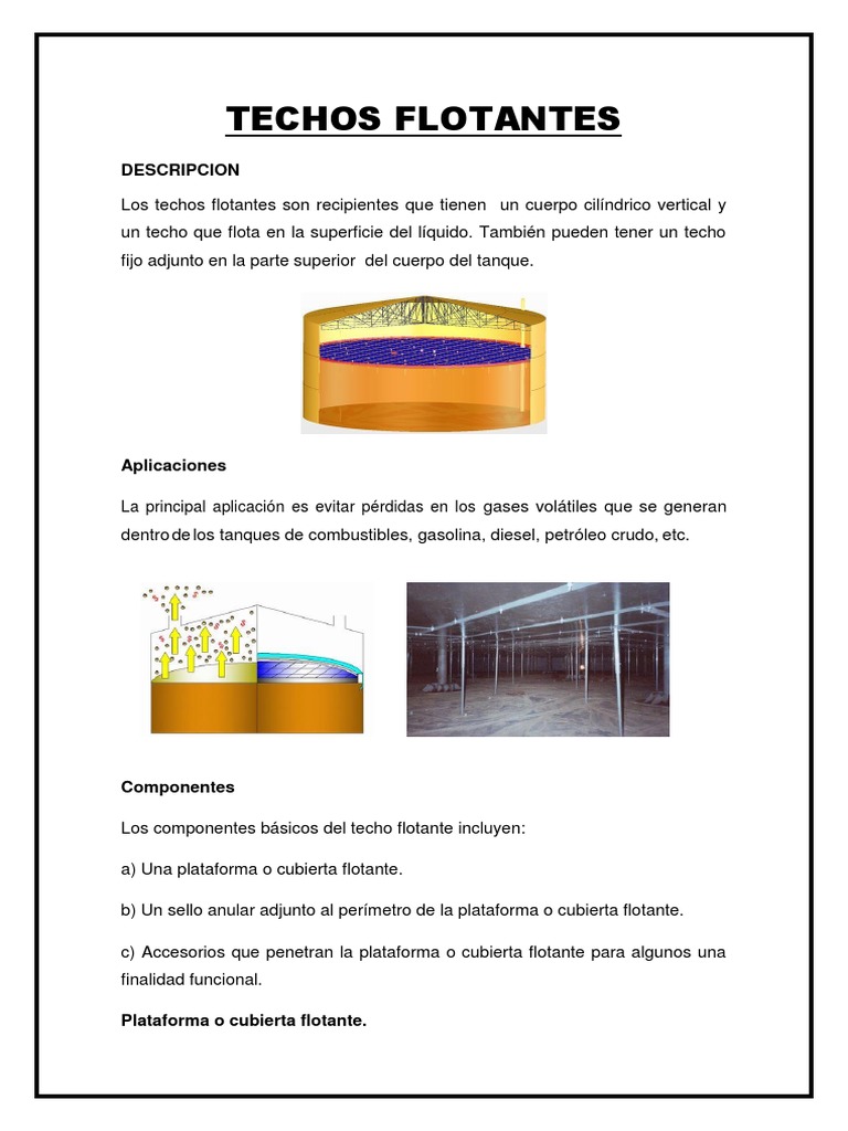 Componentes de Techos Flotantes | PDF | Evaporación | Tanques