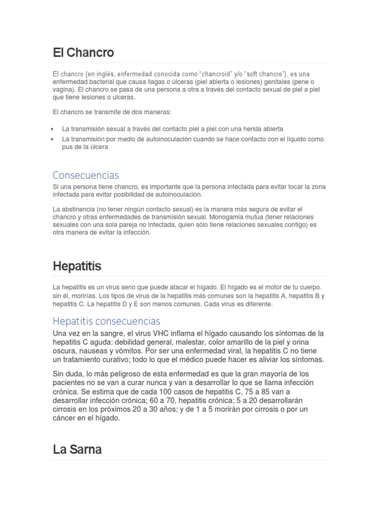 El Chancro | PDF | Infección transmitida sexualmente | VIH / SIDA