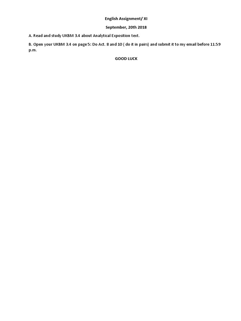 English Assignment, 20 Sept | PDF