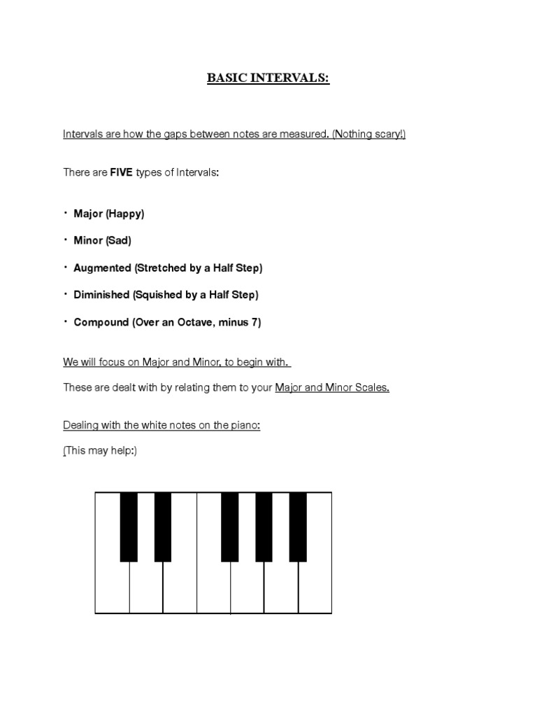 Basic Musical Intervals Explained | PDF | Interval (Music) | Musicology