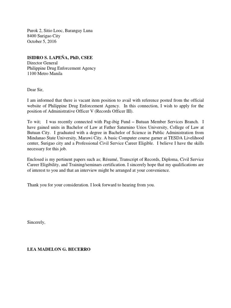 Pdea Letter | PDF