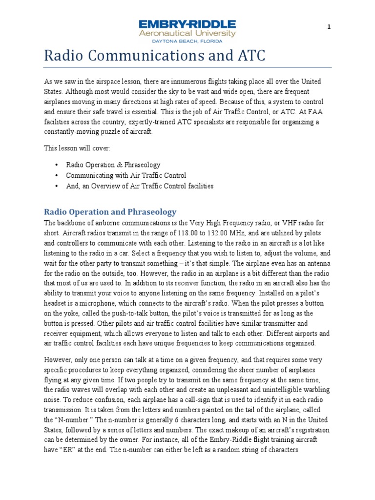 Pilot Radio Communication Guide | PDF | Transponder (Aeronautics) | Air ...
