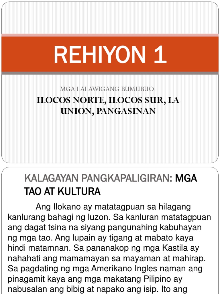 Rehiyon 1 Report | PDF