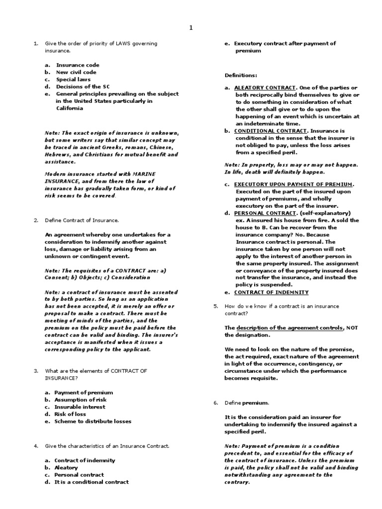 Insurance First Quiz | PDF | Mortgage Law | Insurance