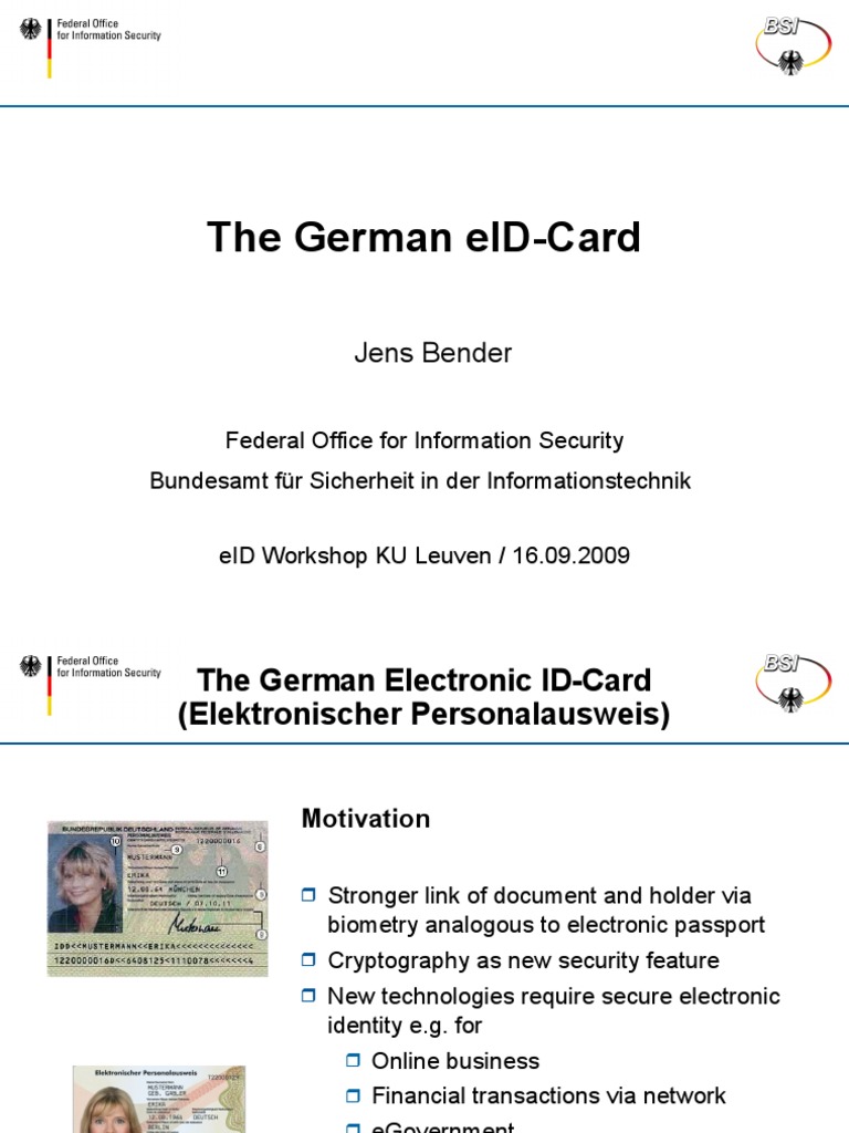 The German eID-Card by Jens Bender | PDF | Authentication | Public Key ...