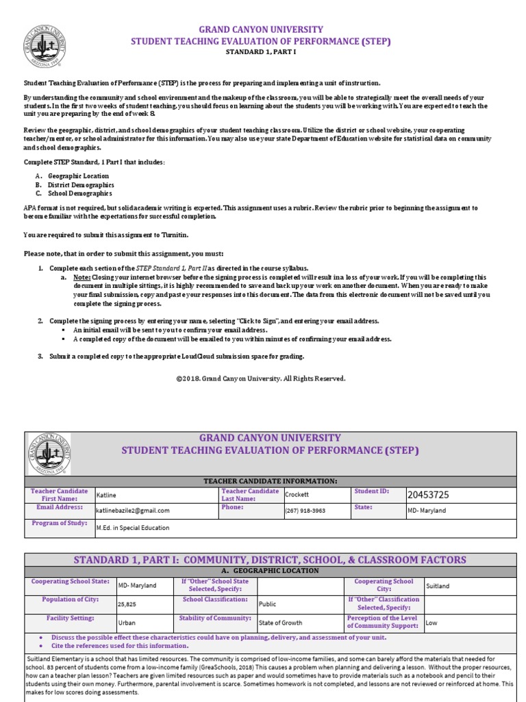 Step Standard 1 - Contextual Factors Knowing Your School and Community ...