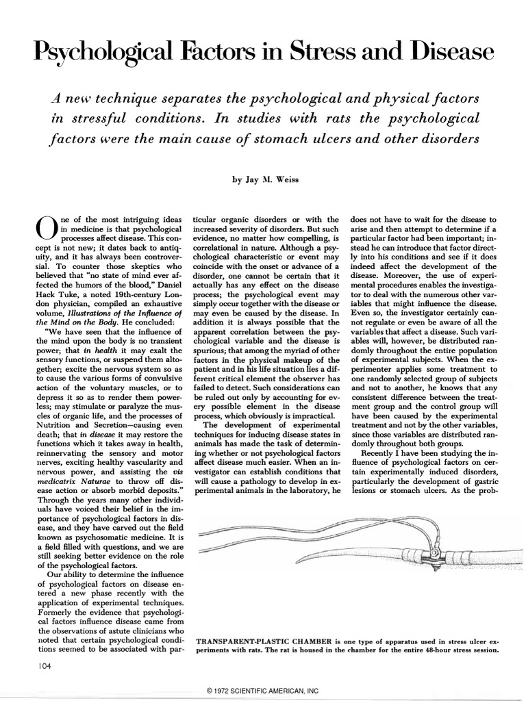 Weiss 1972 | PDF | Stress (Biology) | Experiment