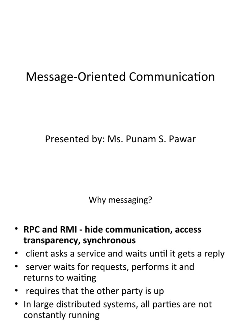 Overview of Message-Oriented Communication | PDF | Message Passing ...