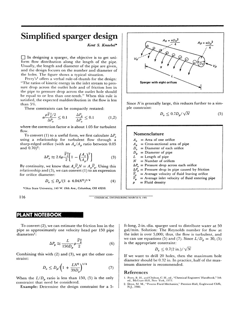 Sparger Design PDF | PDF