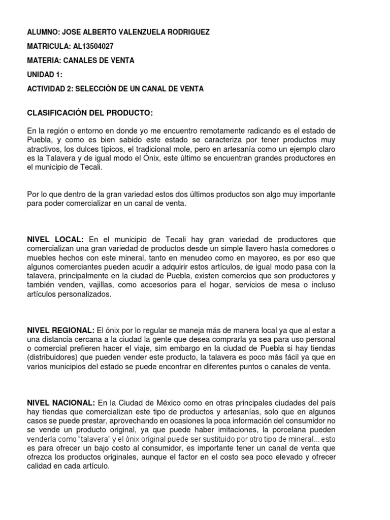 Gcav U1 A2 | PDF | Economias | Ventas