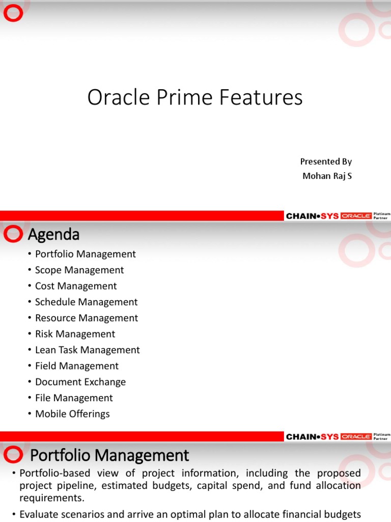 Oracle Prime Features: Presented by Mohan Raj S | PDF | Mobile App ...