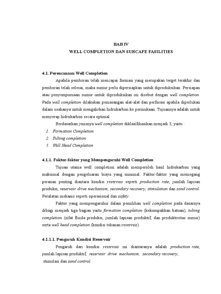 Well Completion & Surface Facilities | PDF