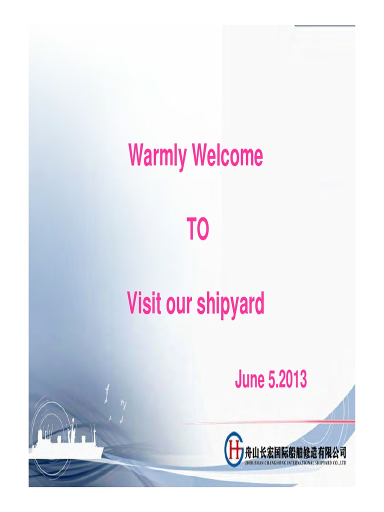 ChangHong International Shipyard Presentation | PDF | Shipyard | Crane (Machine)