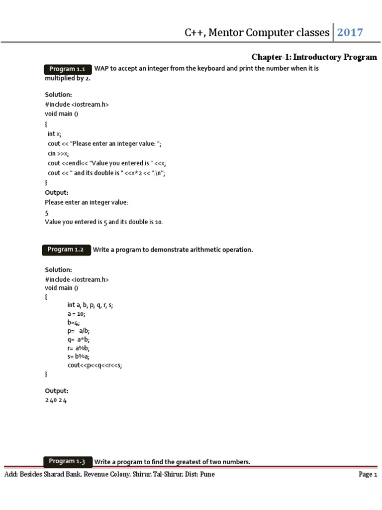 Cpp Program Pdf Constructor Object Oriented Programming Programming