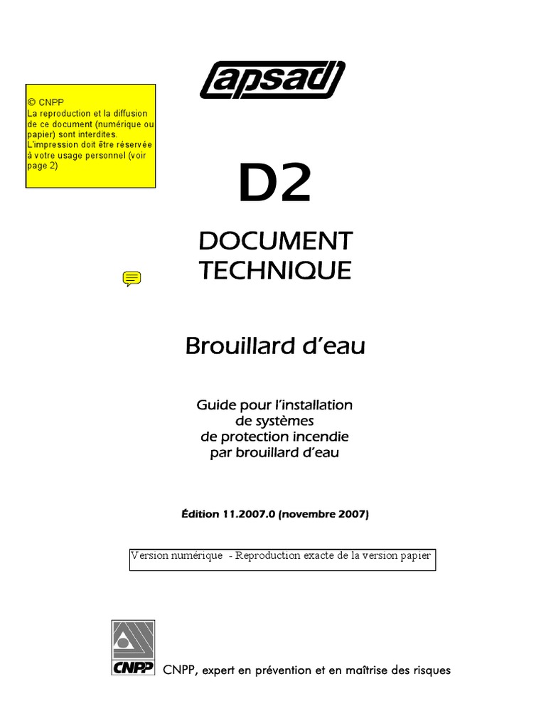 Apsad d2 Brouillard Eau | PDF | Brouillard | Eau