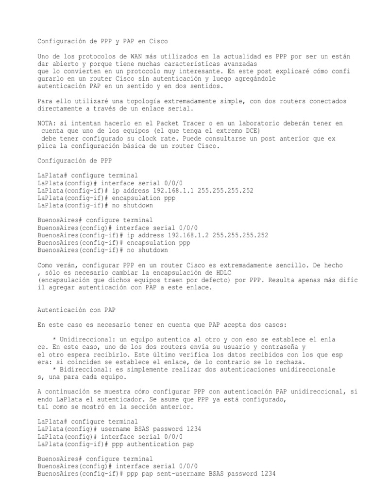 PPP Authentication PAP | PDF | Enrutador (Computación) | Contraseña