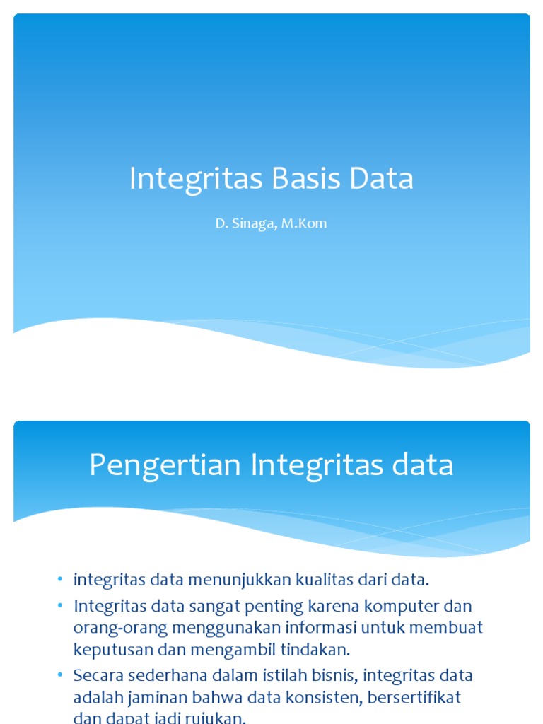 Integritas Basis Data | PDF | Komputer