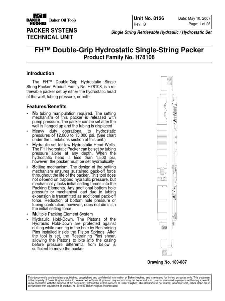 Tech Unit Baker Hydraulic Packer | PDF