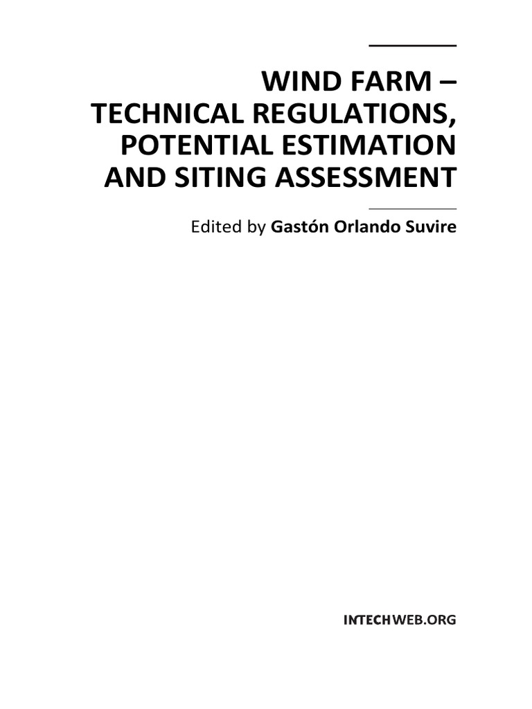 Wind Farm, Technical Regulations, Potential Estimation and Siting ...