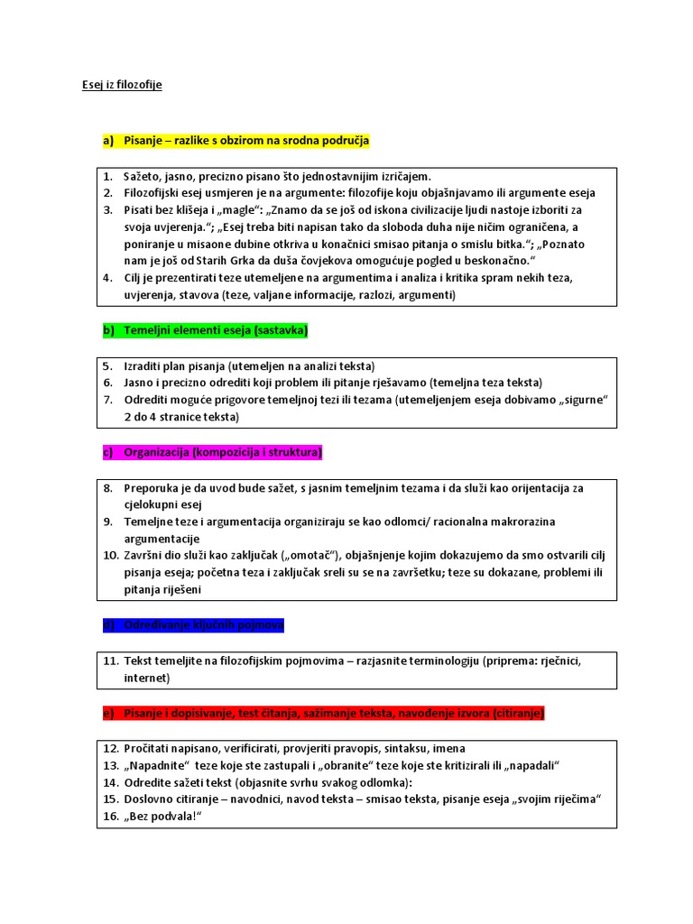 Esej Iz Filozofije | PDF