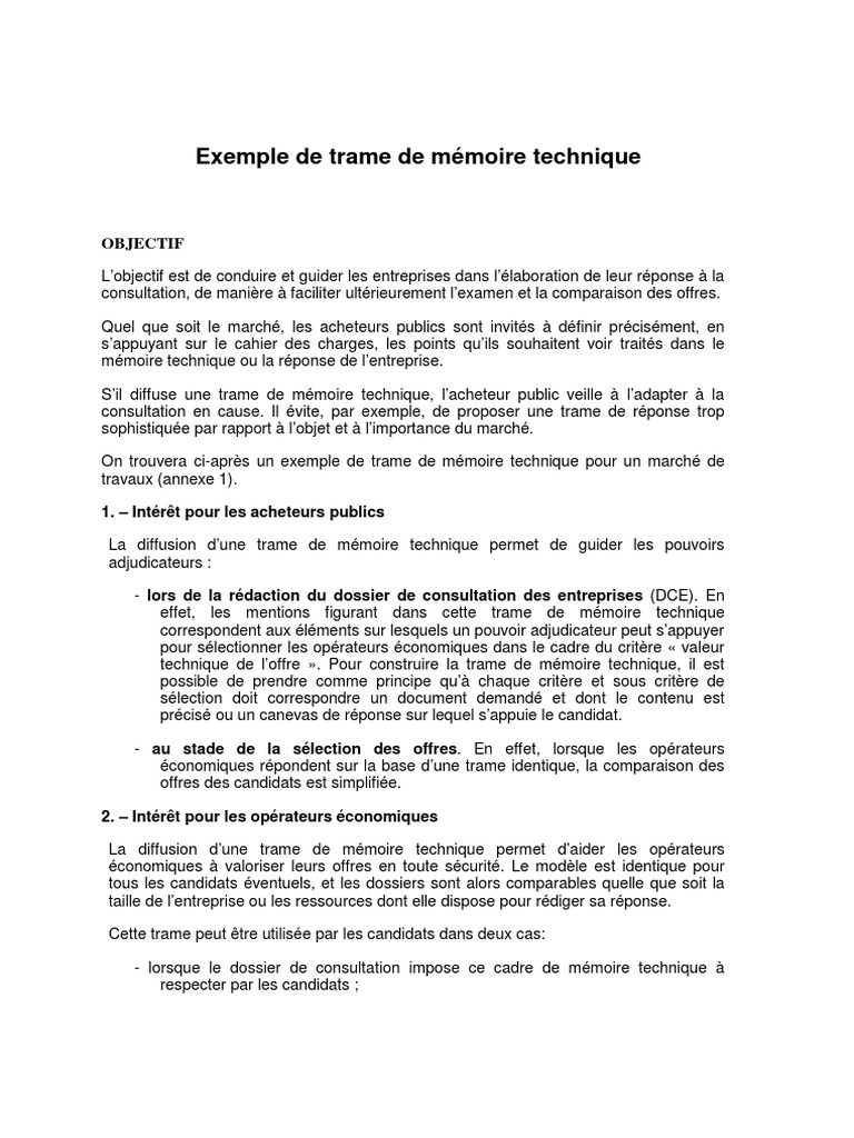Exemple de Trame de Mémoire Technique | PDF | Entrepreneur principal | Déchets