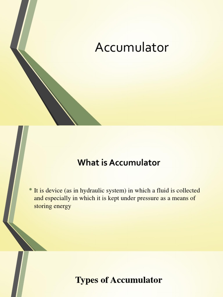 Accumulator | PDF | Piston | Valve