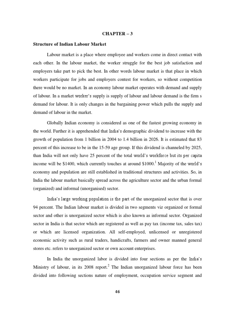 Chapter - 3 Structure of Indian Labour Market | PDF | Informal Sector ...