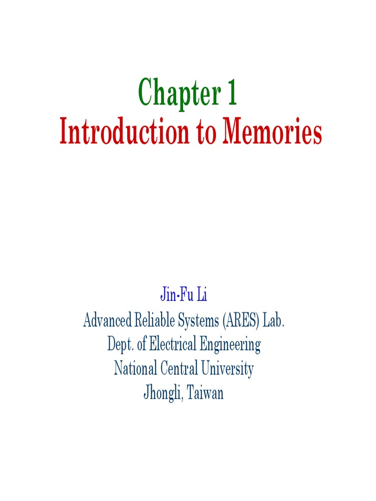 ch01 2 PDF | Download Free PDF | Random Access Memory | Computer Memory