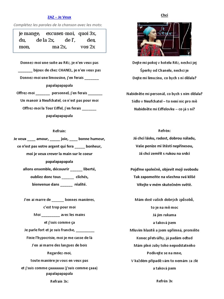 Je Veux Par ZAZ | PDF