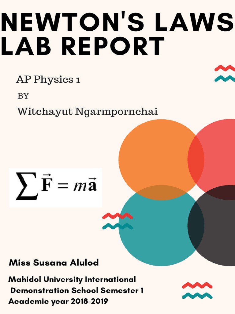 Newtons Law Lab Report | PDF | Acceleration | Force