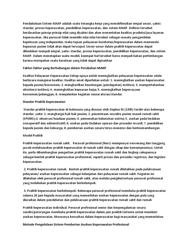 MAKP (Metode Asuhan Keperawatan Professional) | PDF