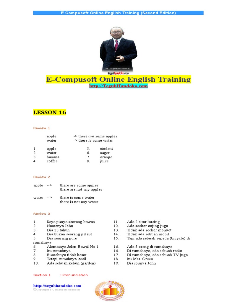 E-Compusoft Online English Training: Lesson 16 | PDF | Fruit | Edible Fruits