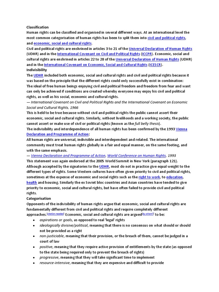 Classification | PDF | Human Rights | Natural And Legal Rights