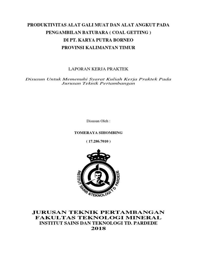 Produktivitas Alat Gali Muat di PT Karya Putra Borneo | PDF