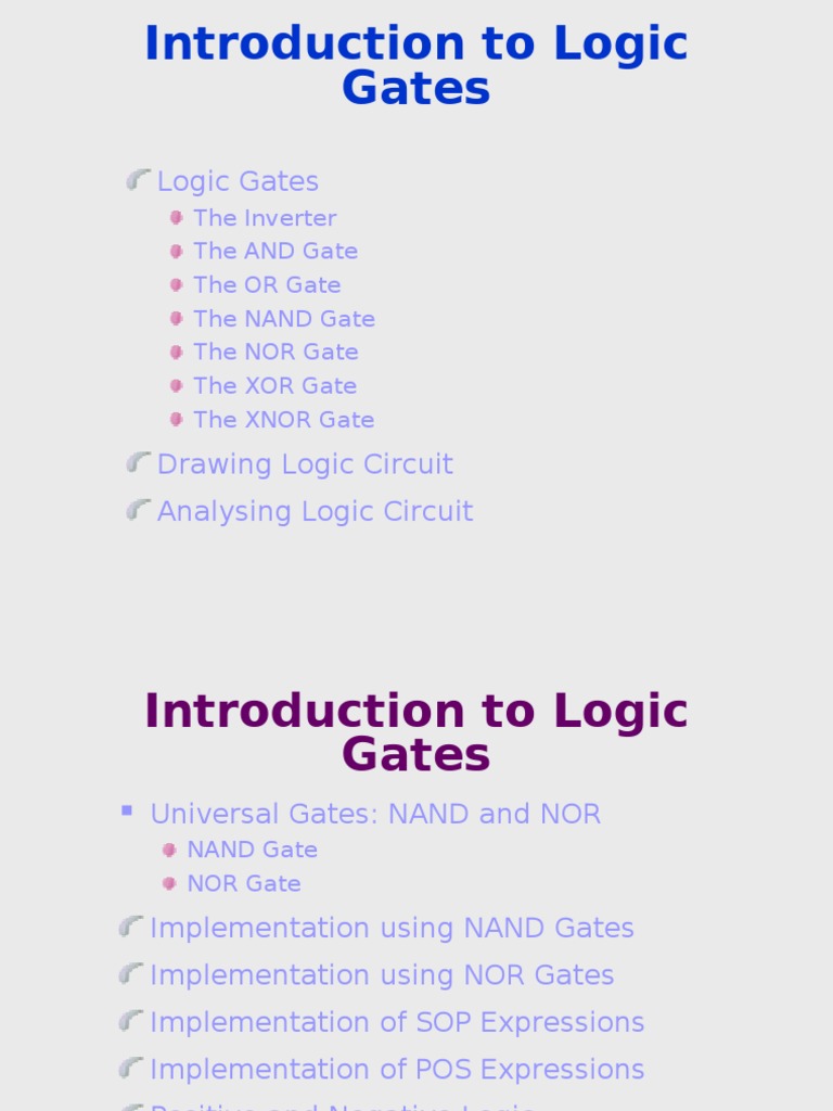Introduction To Logic Gates Pdf Logic Gate Cmos