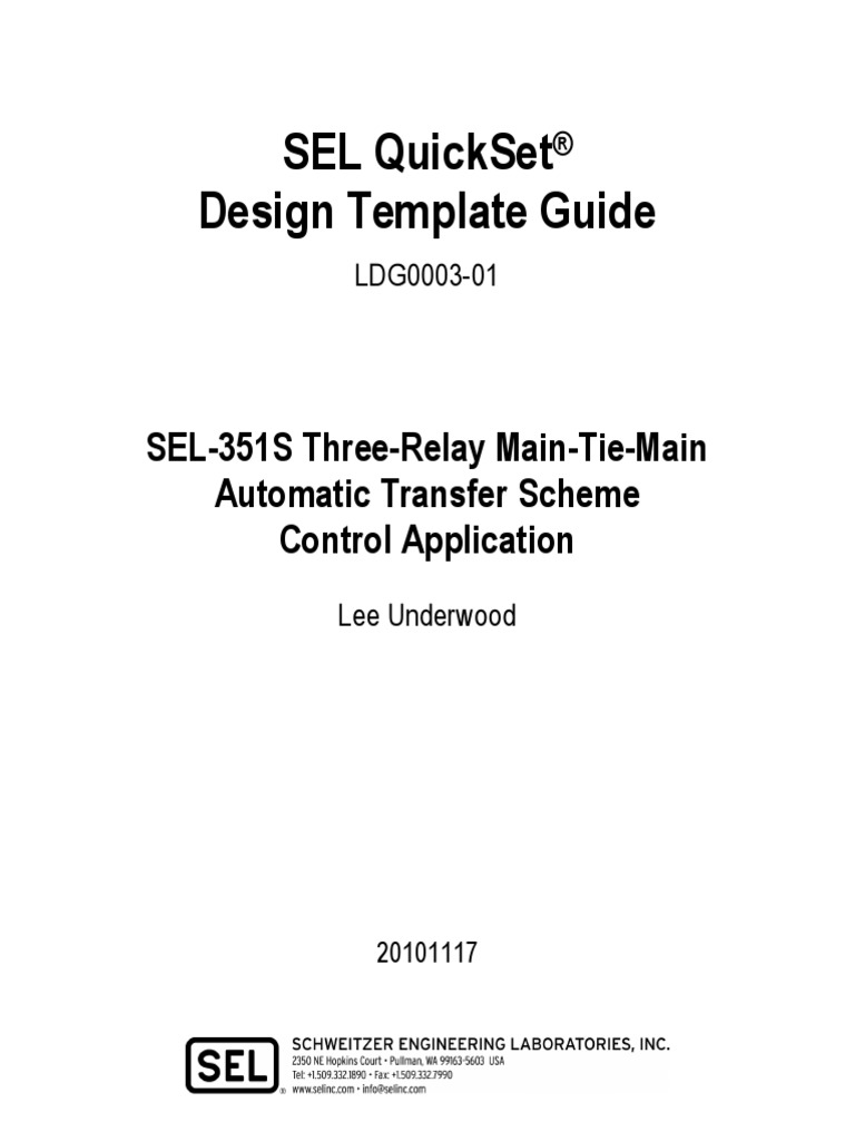 Sel351s Auto Transfer Scheme | PDF | Relay | Input/Output