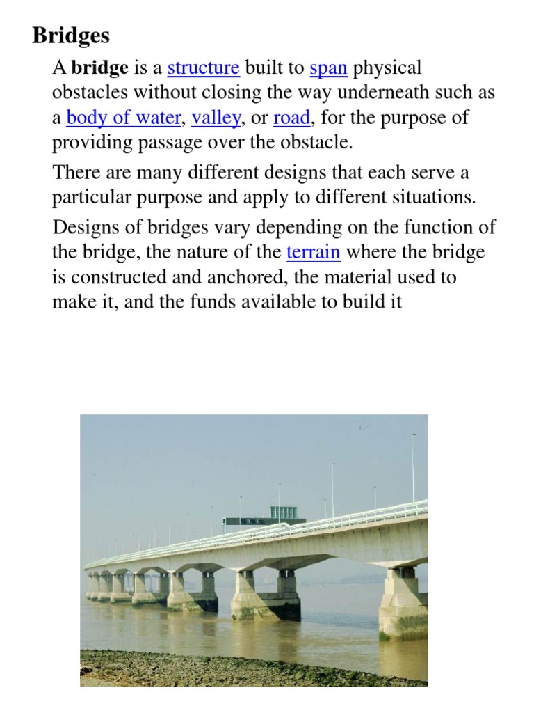 Bridges: Structure Span Body of Water Valley Road | PDF | Bridge | Structural Engineering